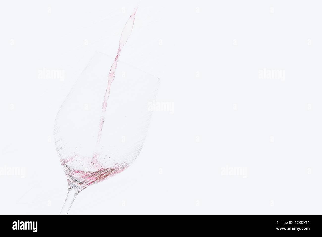 filling a wine glass, red wine falling into a transparent crystal wine ...