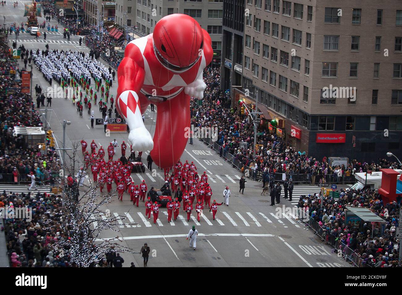 Red power ranger float hi-res stock photography and images - Alamy