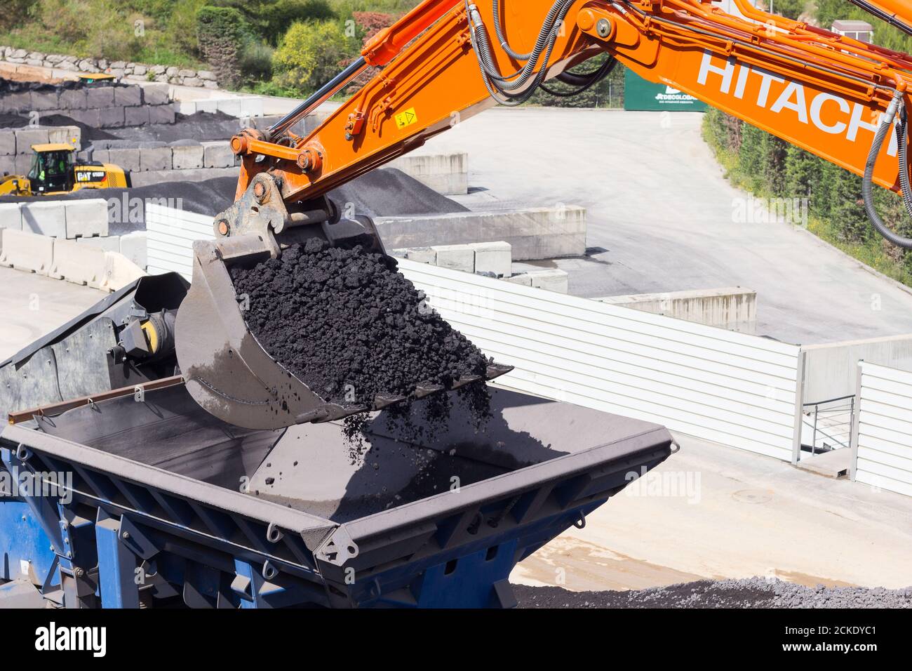 Industrial machinery working and transporting stone and various ...