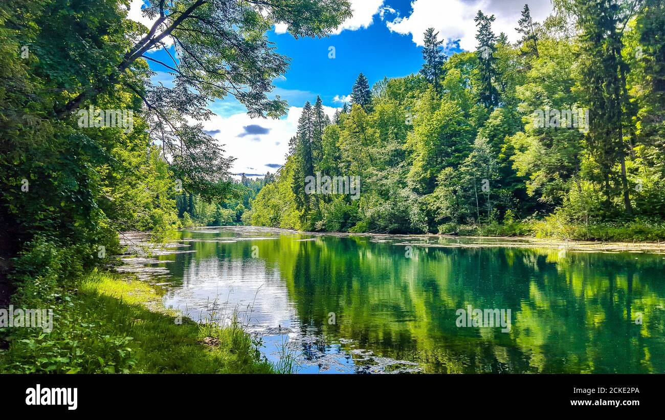 This Radon lake in the village Lopukhinka, Leningrad region., Russia ...