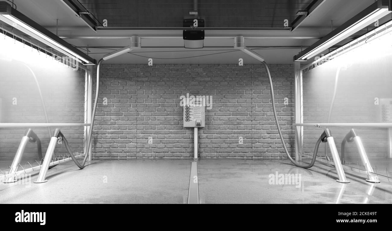 self service car wash closed boxes with partitions for car wash 3d ...