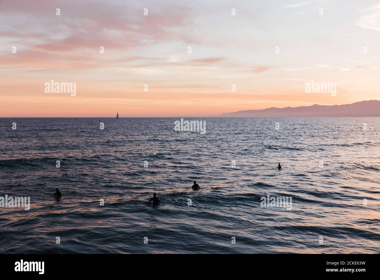 Mesmerizing view of the sunset at the beach in California Stock Photo ...