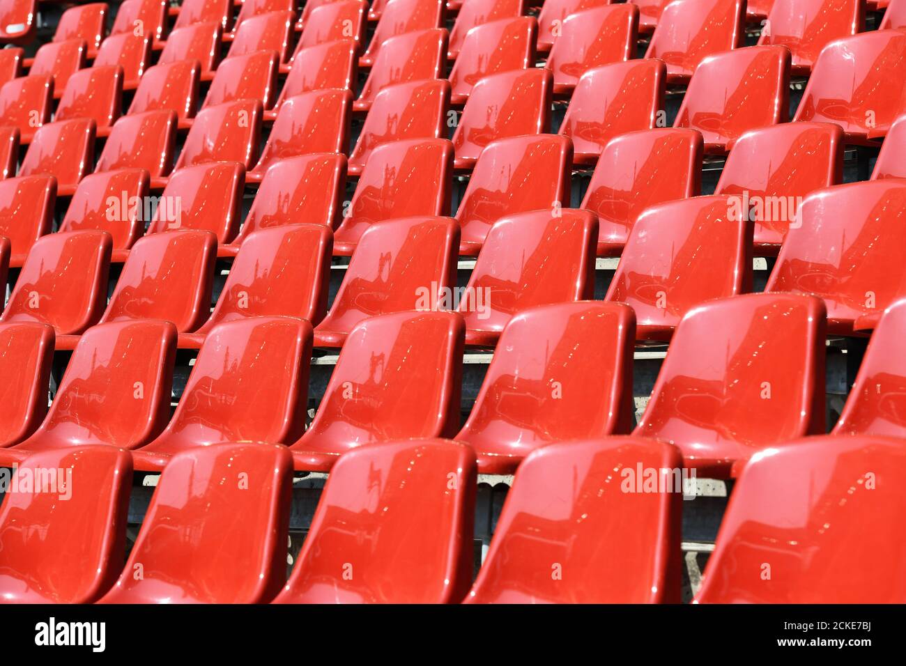 Red seats in the Rhein Energie Stadium Cologne Stock Photo - Alamy