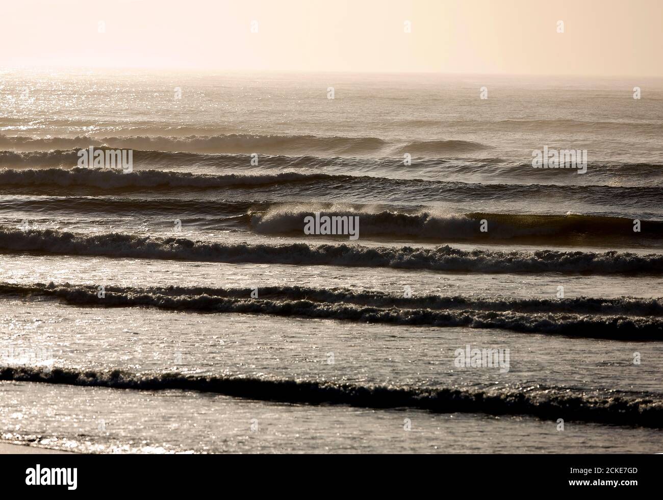 Sunset on Waves in Atlantic Ocean, Cape Cross in Namibia Stock Photo ...
