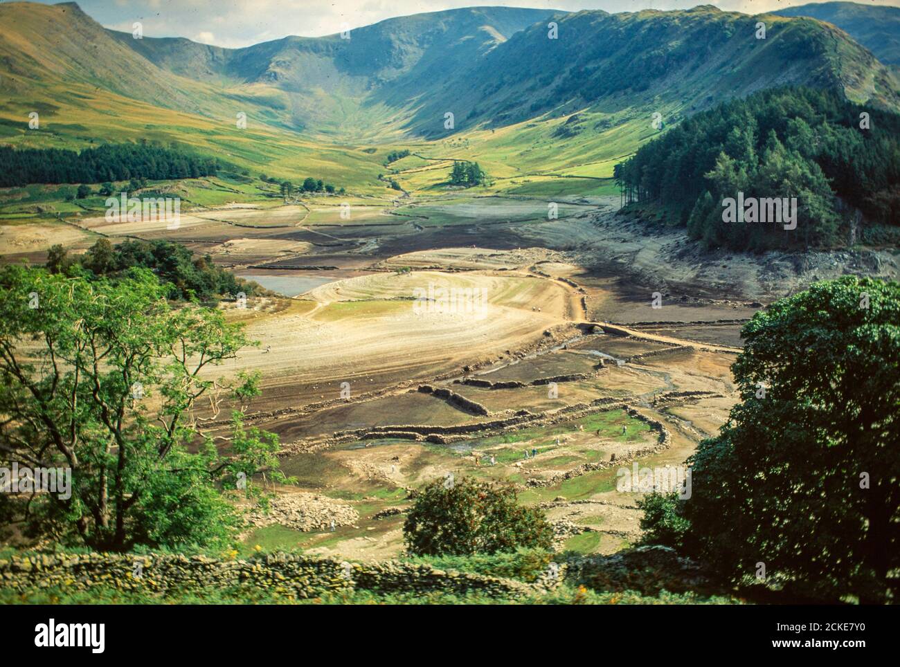 Drought at Haweswater reservoir reveals the old village of Mardale ...