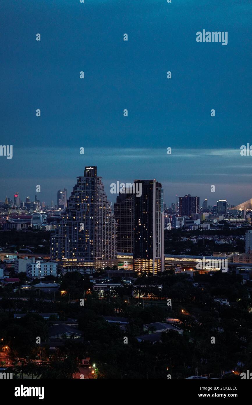 Buiding and the sunset sky view in downtown Stock Photo - Alamy