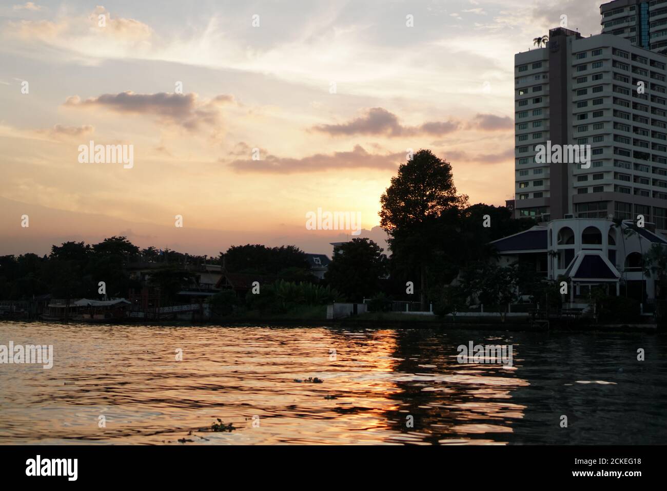 Sunset sky view on the riverside Stock Photo - Alamy