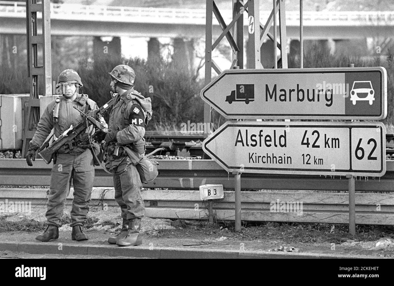 NATO exercises in Germany, US Army soldiers (January 1985 Stock Photo ...