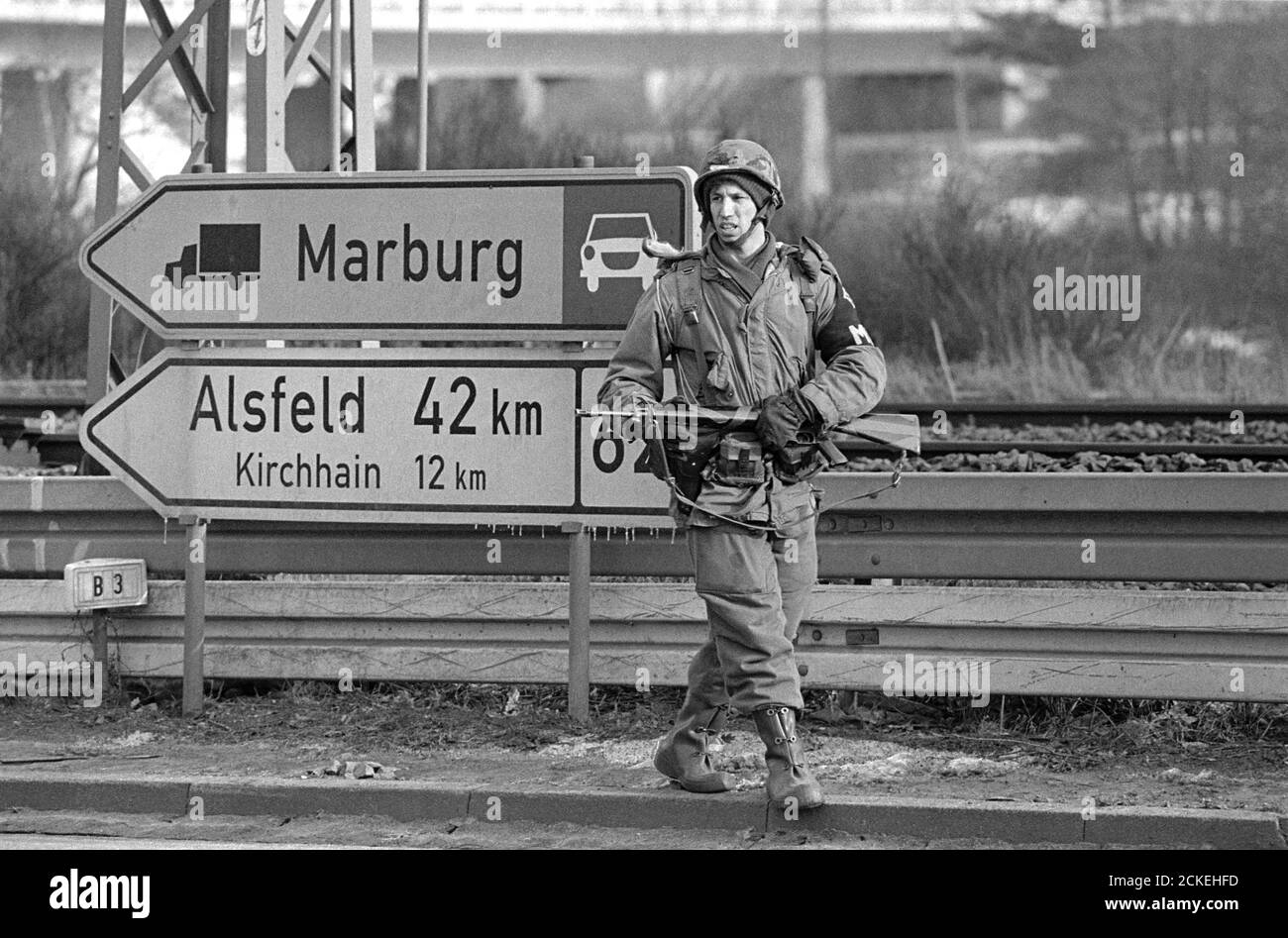 NATO exercises in Germany, US Army soldiers (January 1985 Stock Photo ...