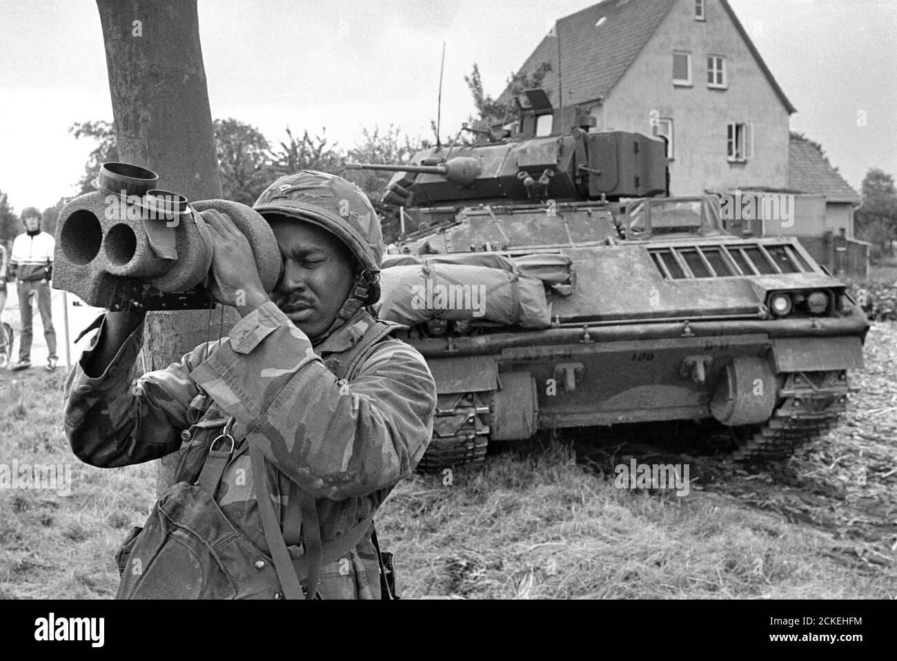 NATO exercises in Germany, September 1984, US Army soldiers with a IFV ...