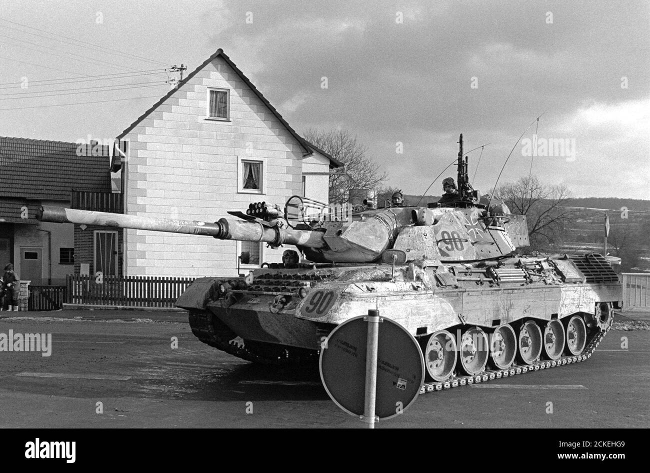 NATO exercises in Germany, Leopard tank of German Army (January 1985 ...