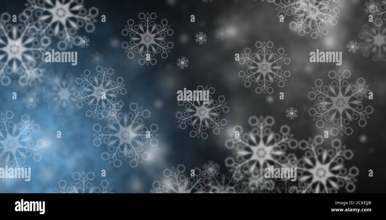 Flying snowflakes over light hi-res stock photography and images - Alamy