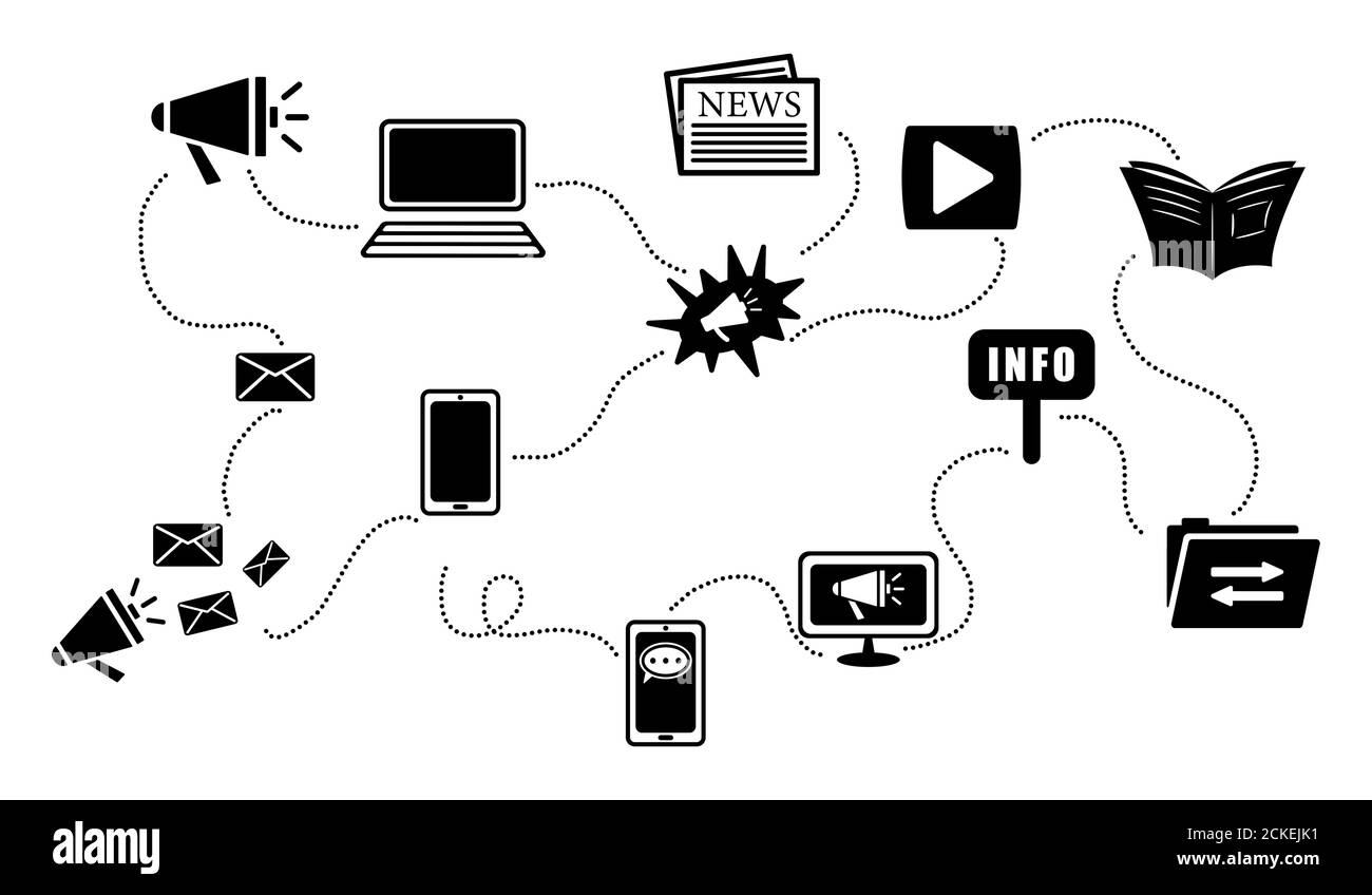 Illustration of a communication media concept Stock Photo - Alamy