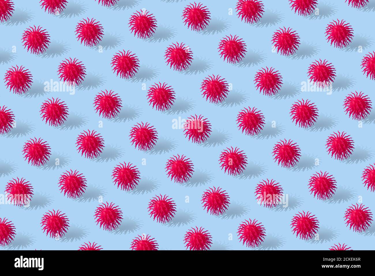 Creative bright collage with real macro photos of a virion particle of ...