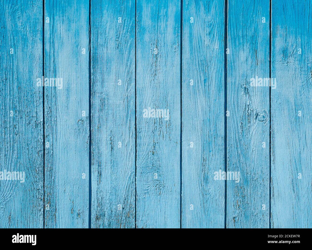 Old painted blue wood fence - texture or background Stock Photo - Alamy