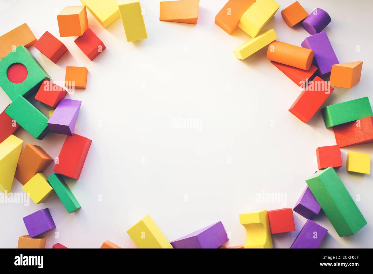Construction, childrens designer, blocks, cubes for children on white ...