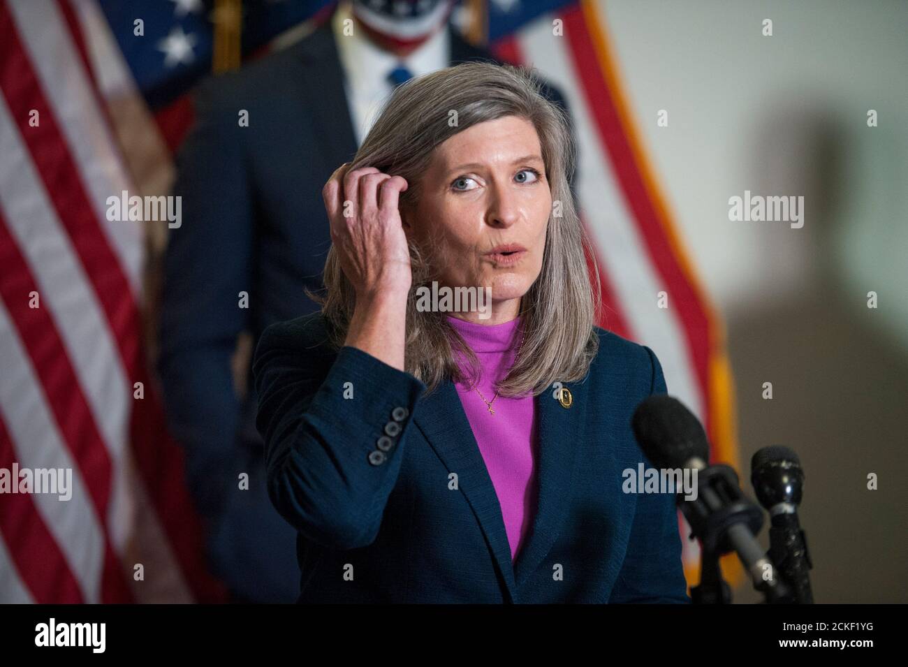 United States Senator Joni Ernst (Republican of Iowa), offers remarks ...