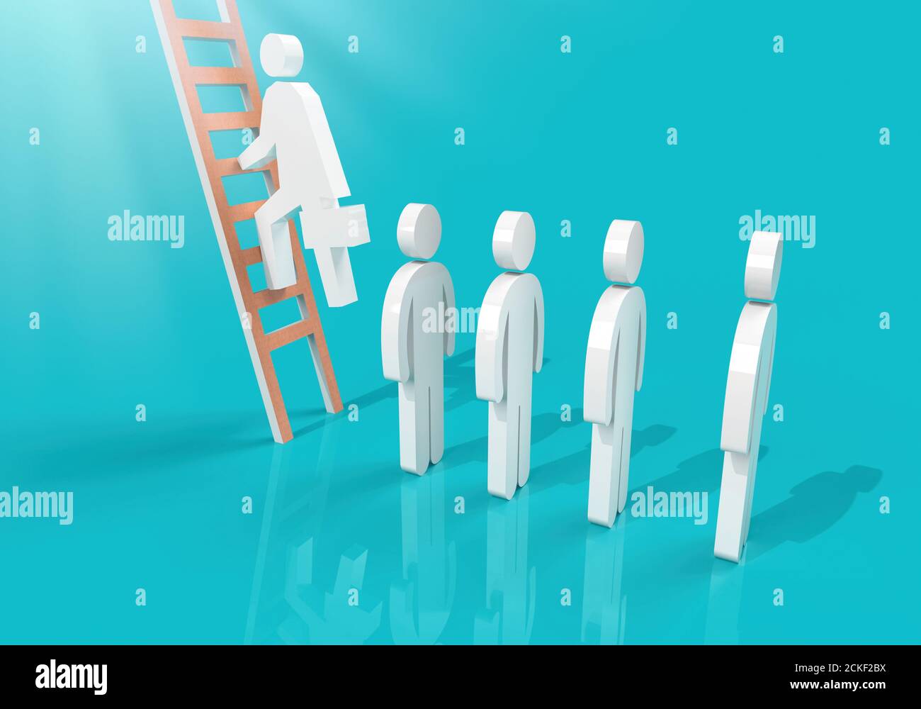 Man climbing career ladder illustration hi-res stock photography and ...