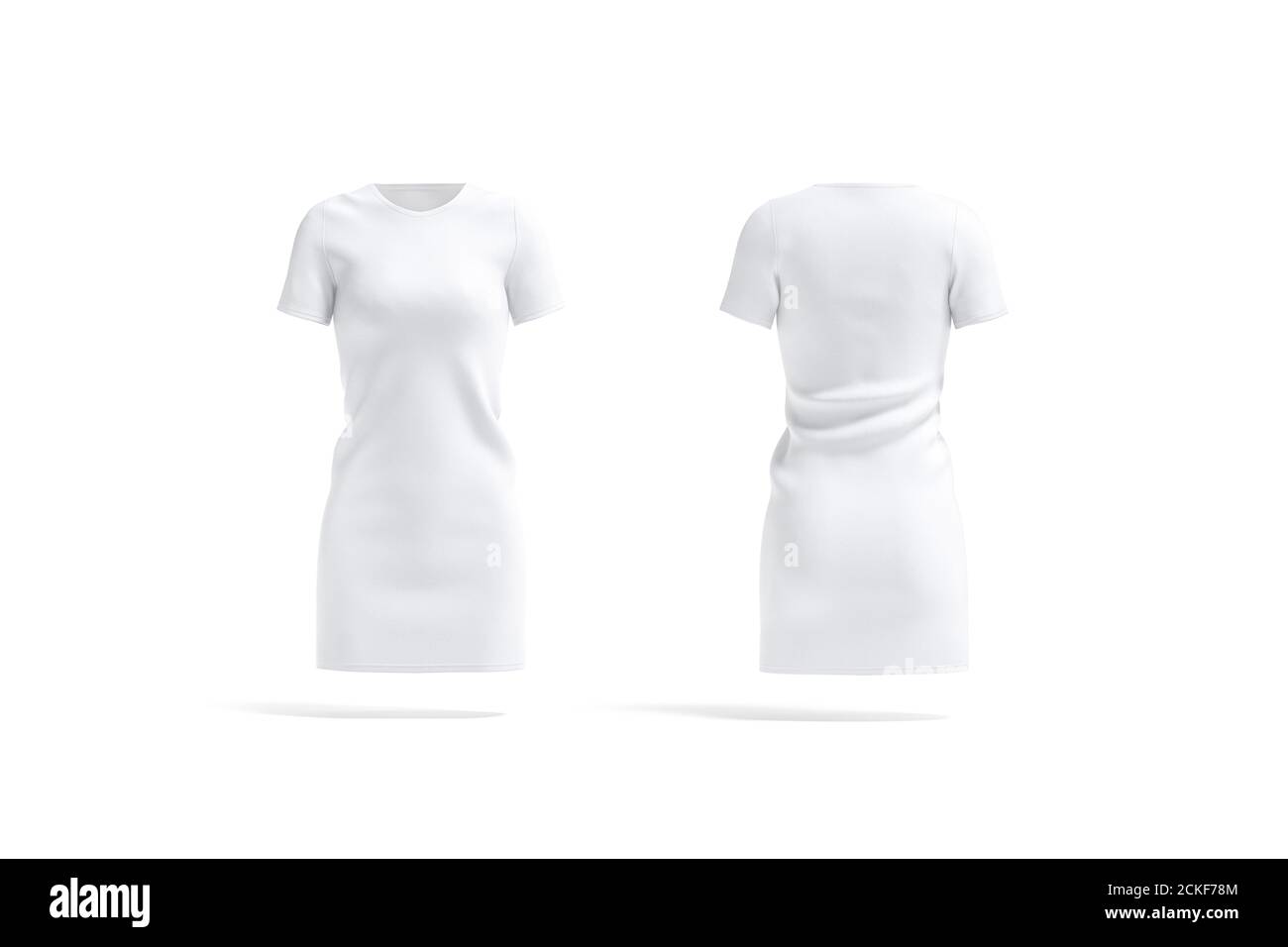 Blank white cloth dress mockup, front and back view Stock Photo - Alamy