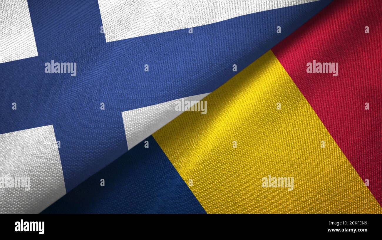 Finland and Chad two flags textile cloth, fabric texture Stock Photo ...