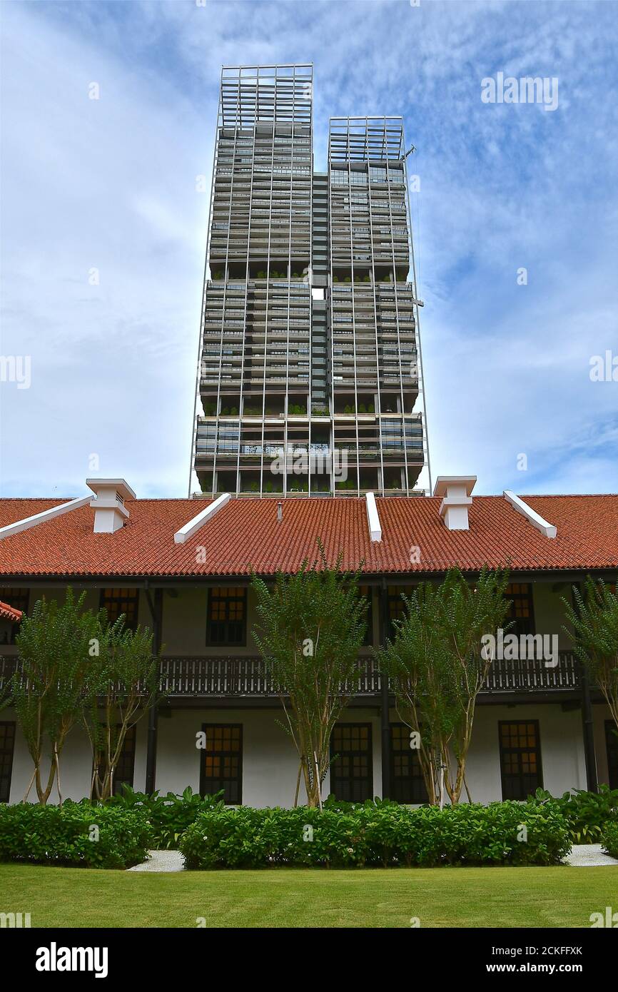 Image showing the contrasting architecture of a modern multi storey ...