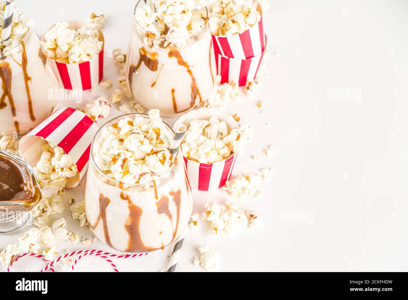 Popcorn caramel winter cocktail. White hot chocolate with Popcorn and ...