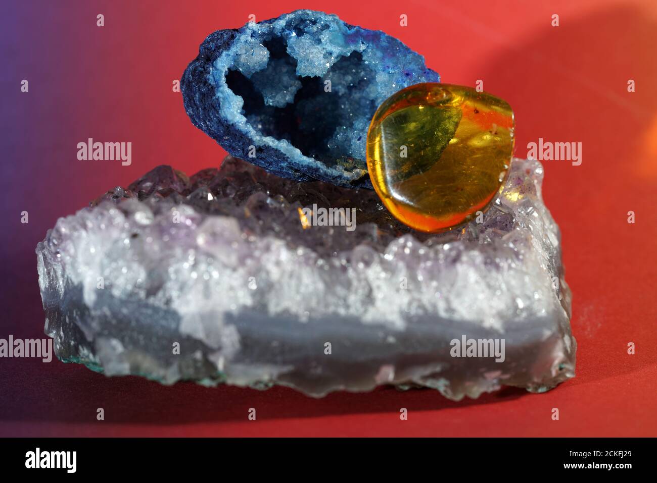 Closeup shot of deep quartz with mineral inclusions Stock Photo - Alamy