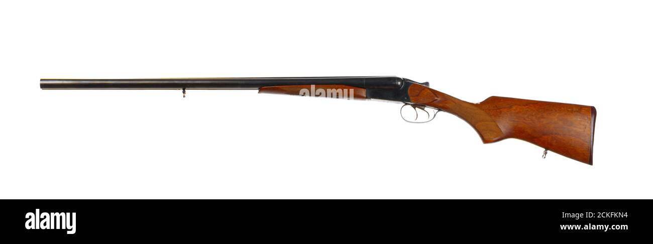 Modern hunting rifle isolated on white background Stock Photo - Alamy