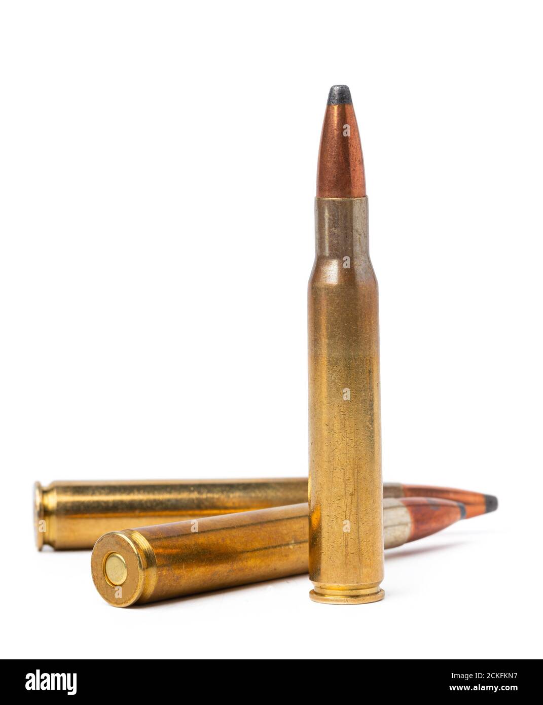 Metal cartridges isolated on white background close up Stock Photo - Alamy