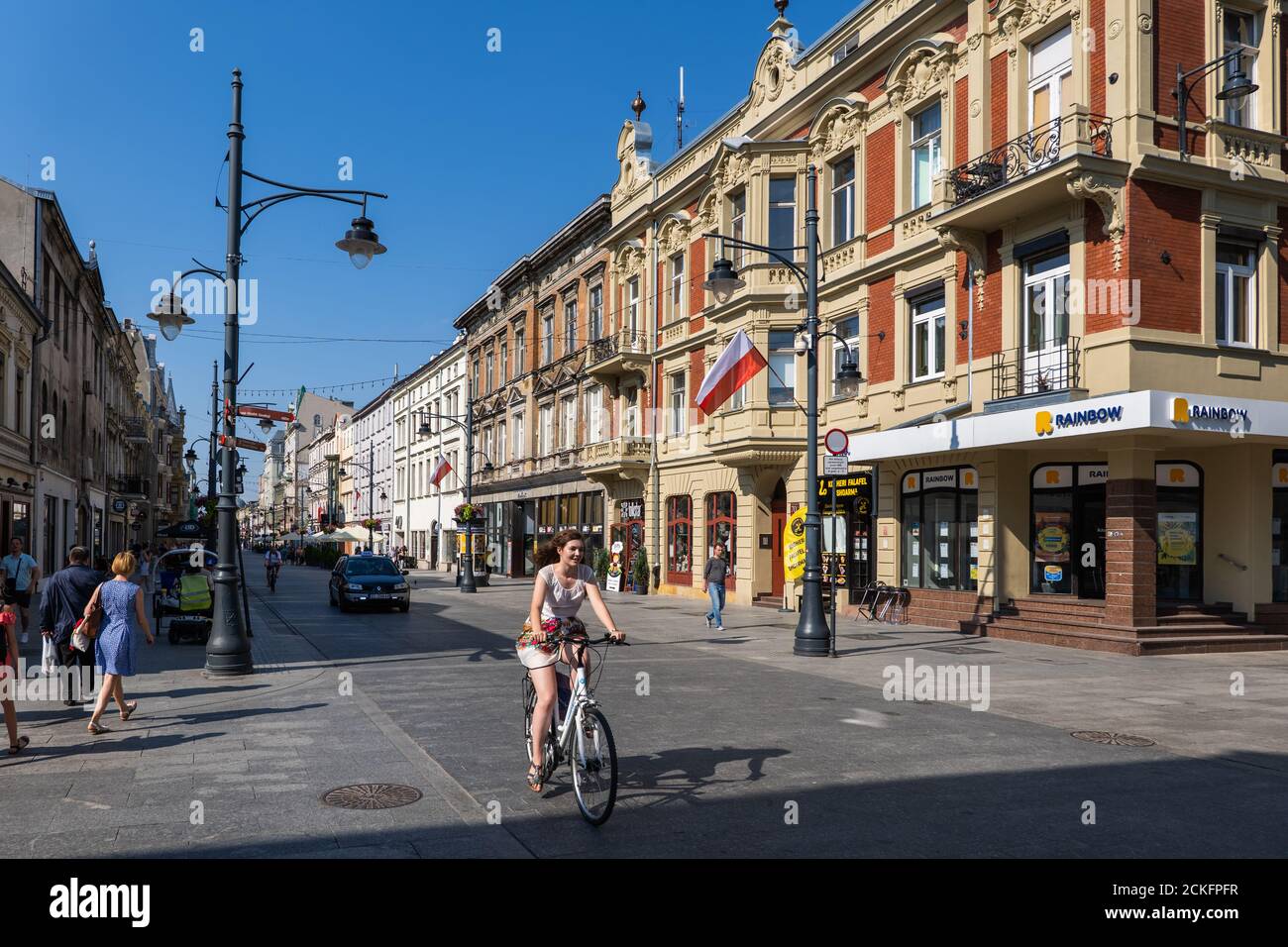 Lodz, Poland - August 5, 2020: People on Piotrkowska Street, city ...