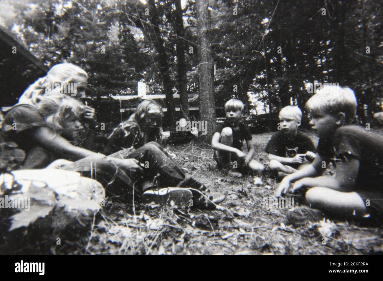 Fine 70s vintage black and white photography of Girl Scouts enjoying ...