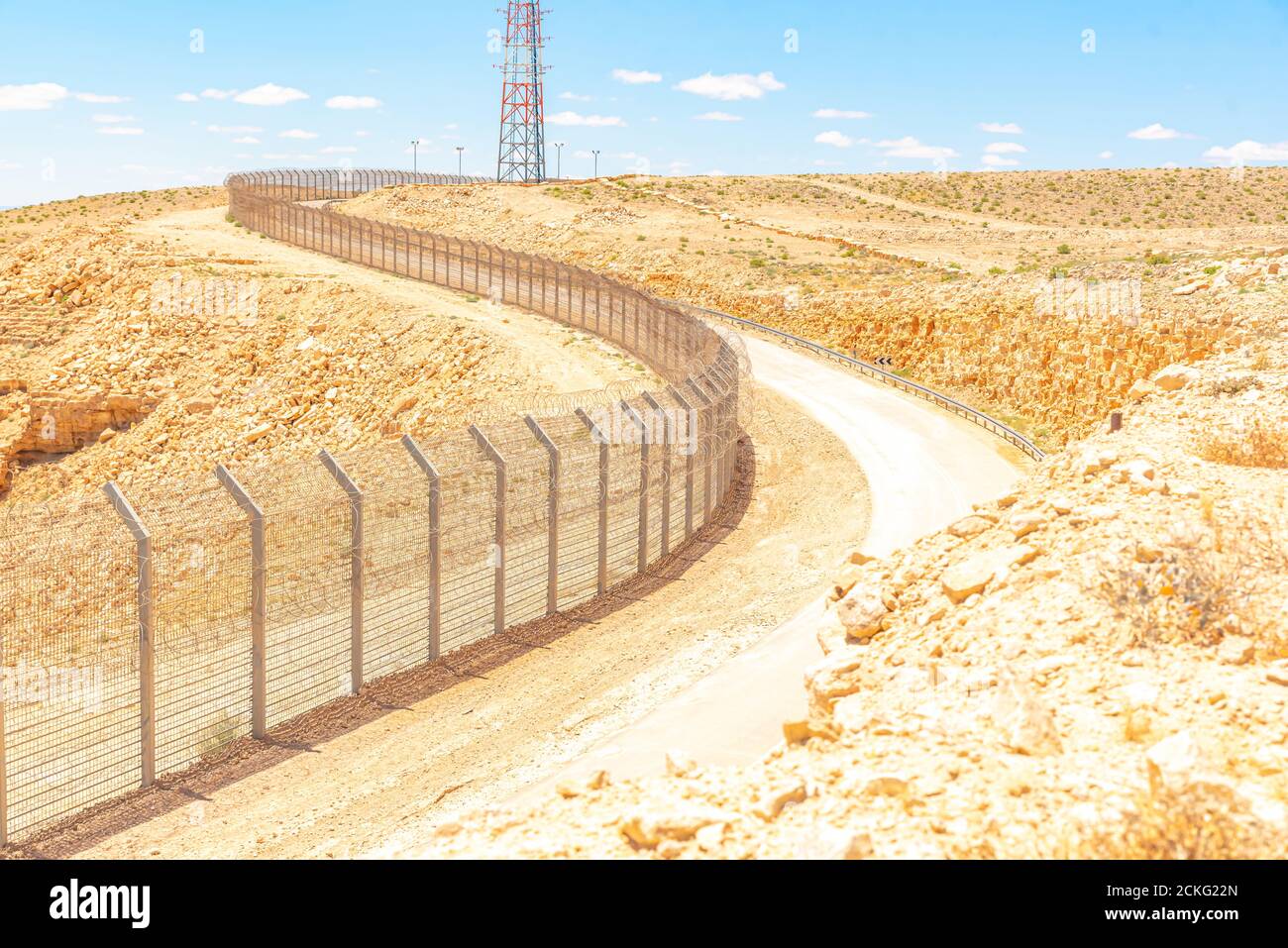 Route 10 along the Egyptian - Israeli border. Looking into Egypt from ...
