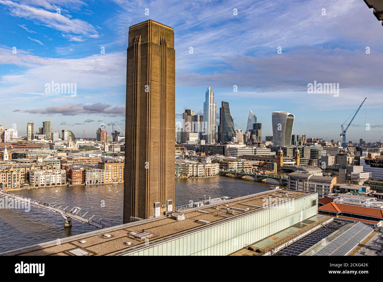 The skyscrapers of The City of London as seen from The Tate Modern ...