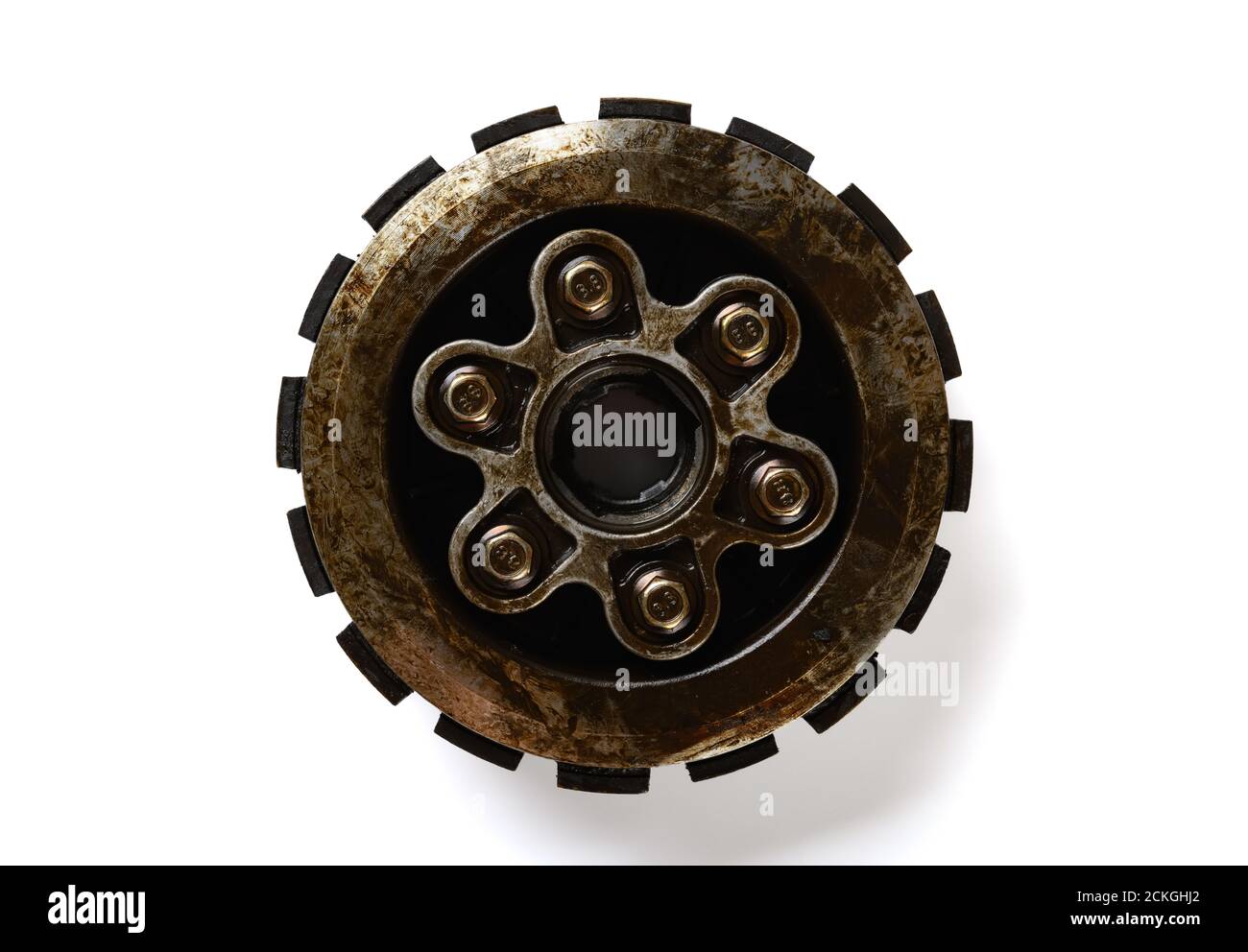 top view machine part on a white background Stock Photo - Alamy