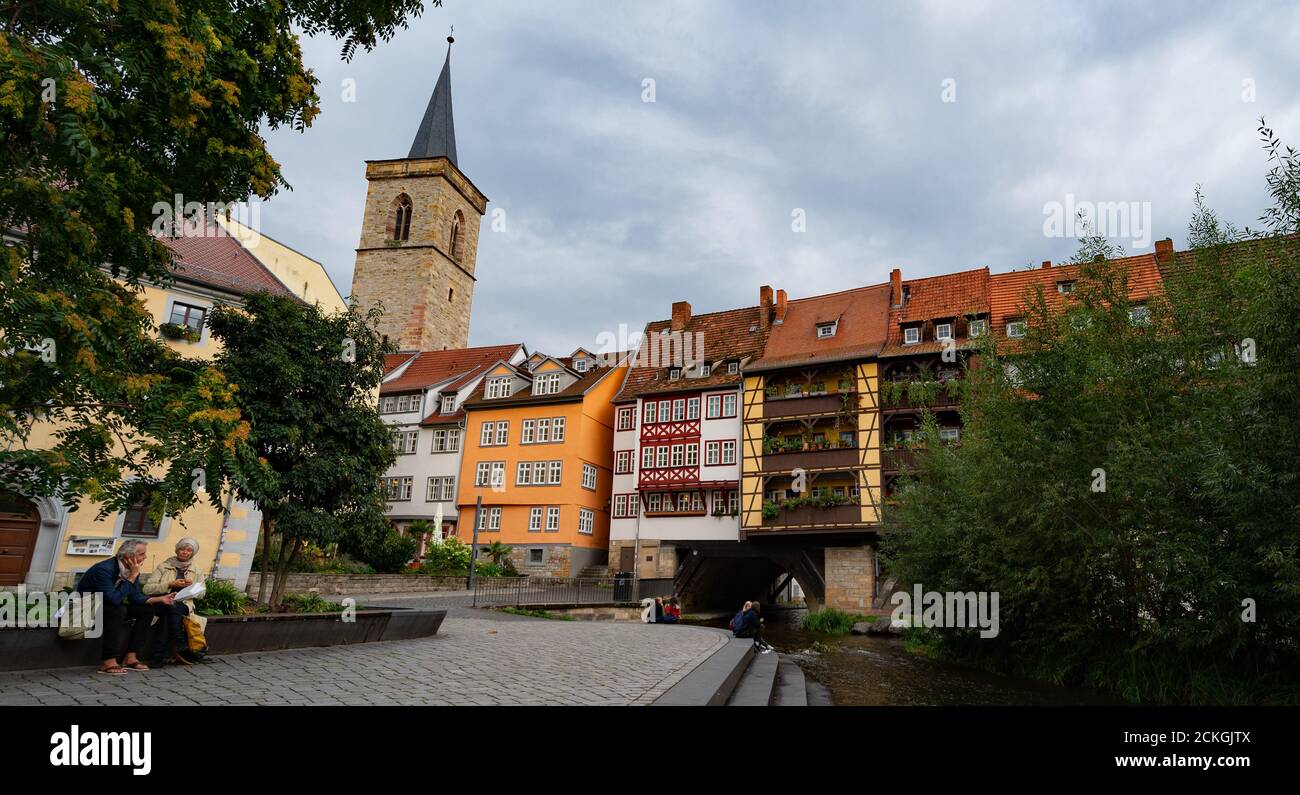 The Krämerbrücke (Merchants' bridge) is a medieval arch bridge in ...