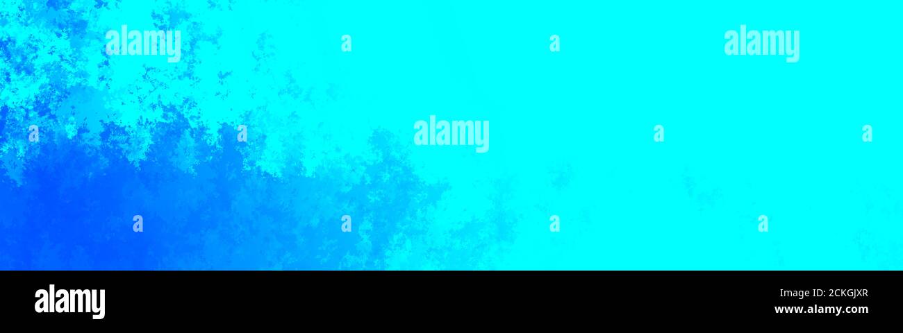 Blue gradient banner, with paint stains with the same color, copy space ...