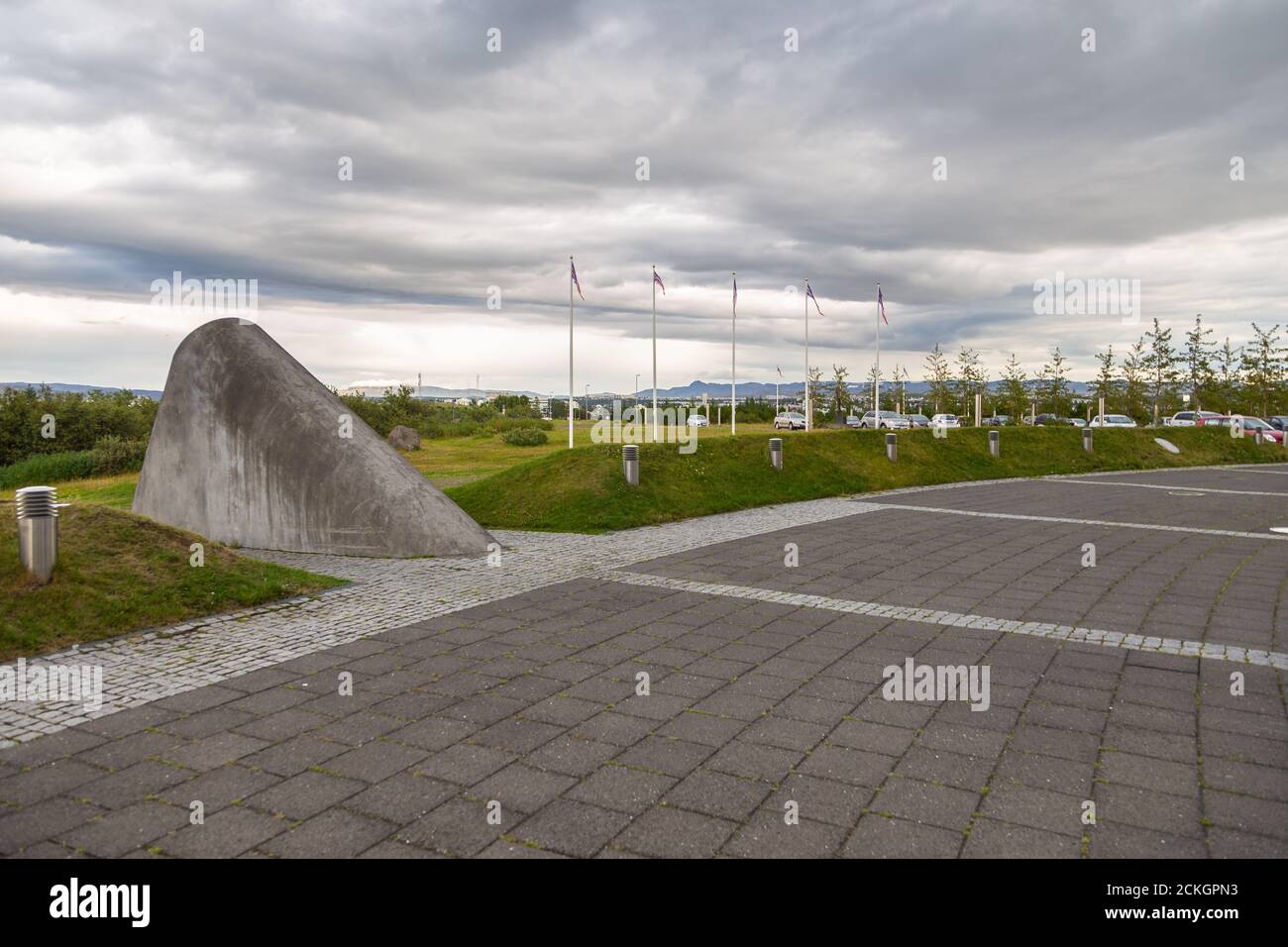 Reykjavik, Iceland- 27 August 2015: View of Perlan, hot water tank ...