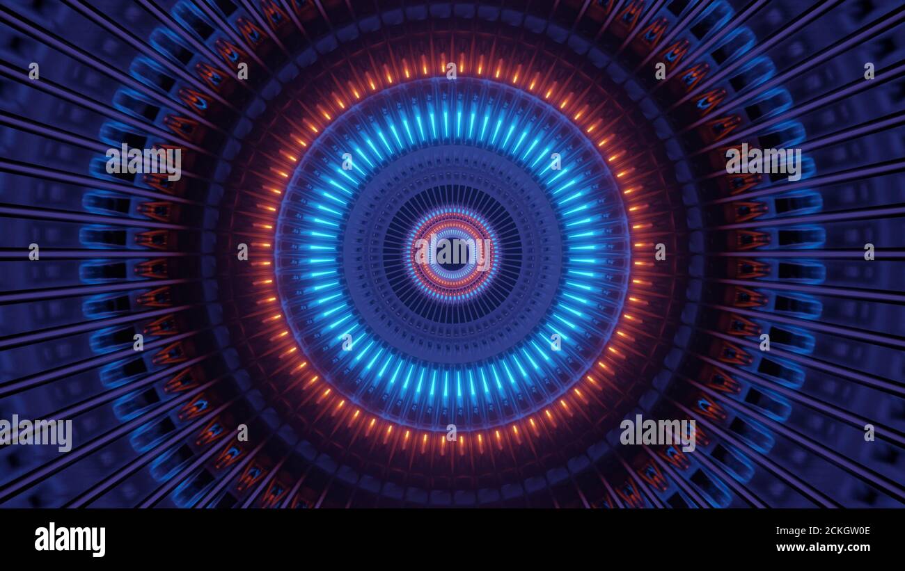 Cosmic background with a circle of colorful laser lights Stock Photo ...