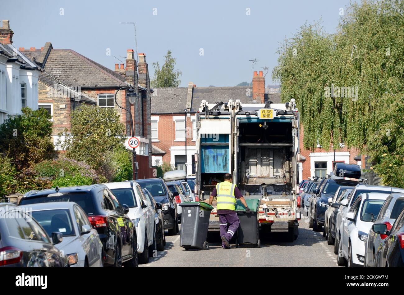 refuse and recycling collection in north london england Stock Photo - Alamy