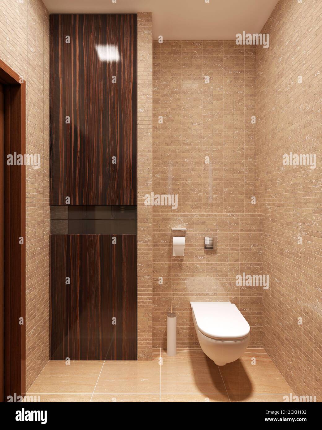 Cozy modern toilet. 3d render Stock Photo - Alamy