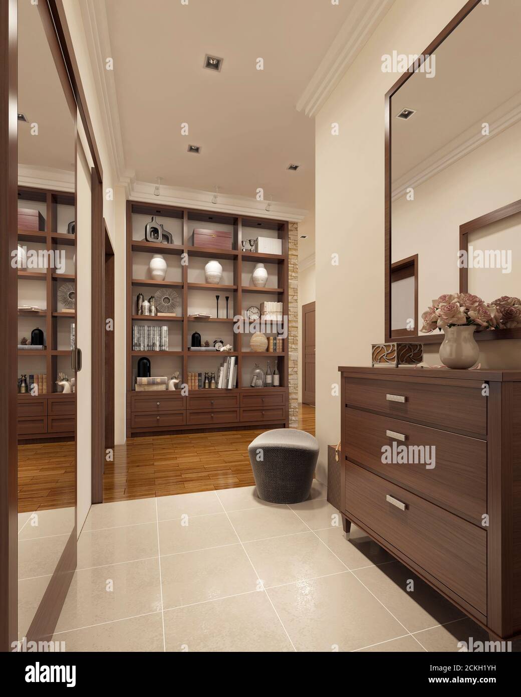 Contemporary hallway. 3d render Stock Photo - Alamy