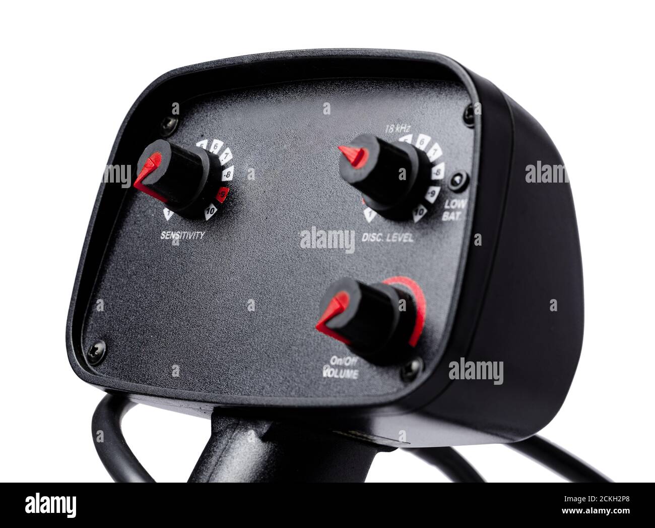 Metal detector parts isolated on white background Stock Photo - Alamy