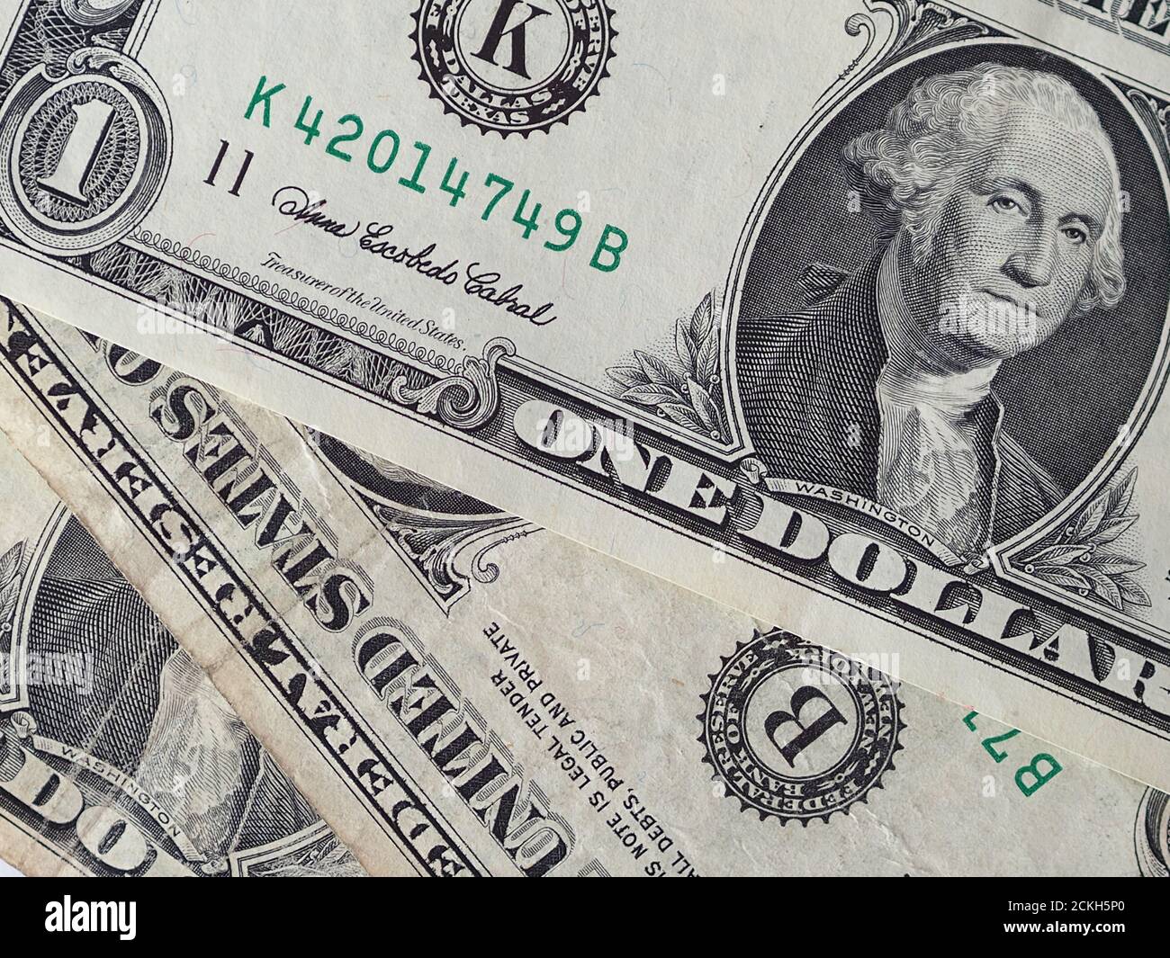 Paper money from different countries. A collection of paper money Stock ...