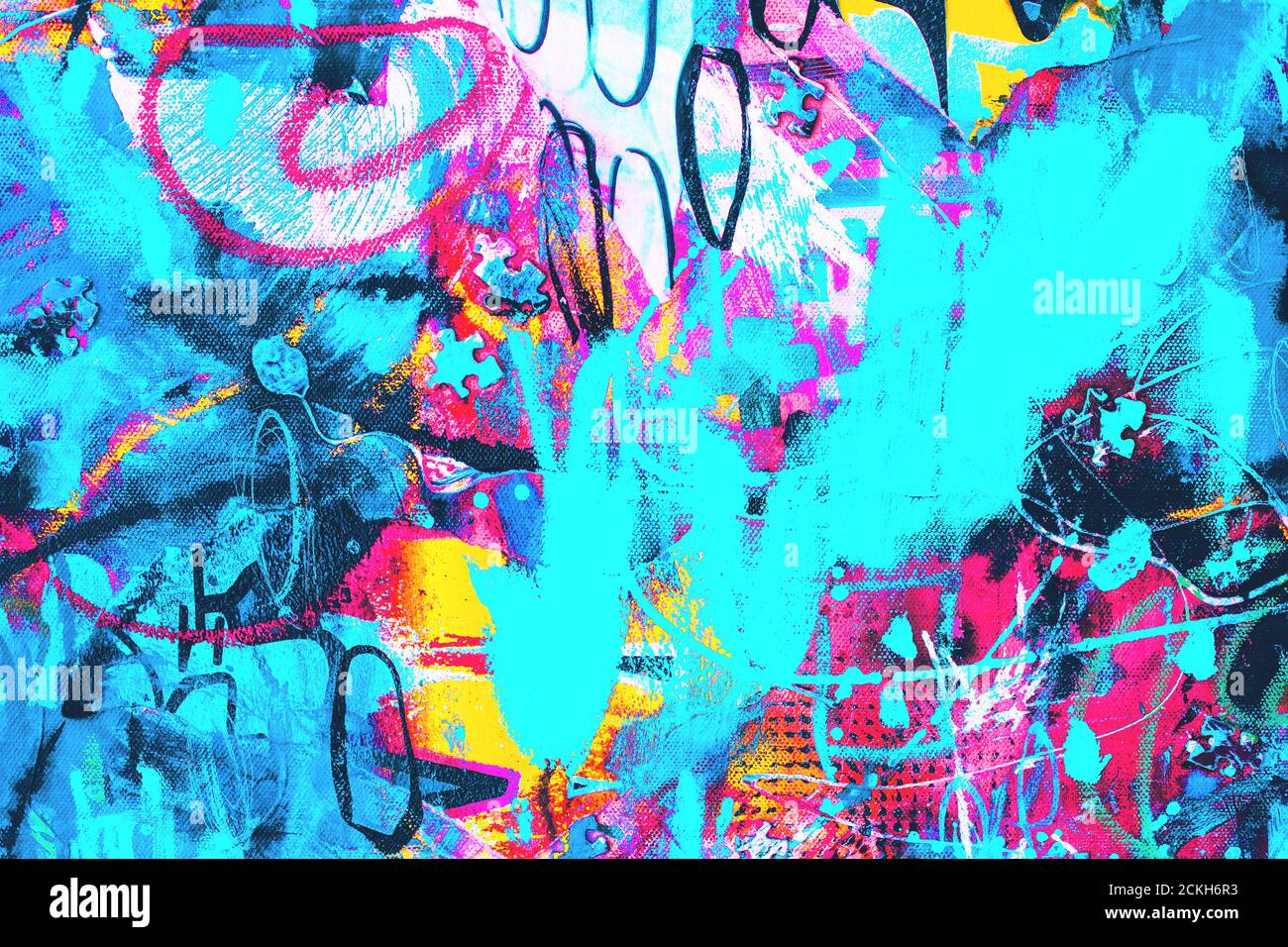 Hand drawn modern Multi Colored mixed media art canvas Stock Photo - Alamy