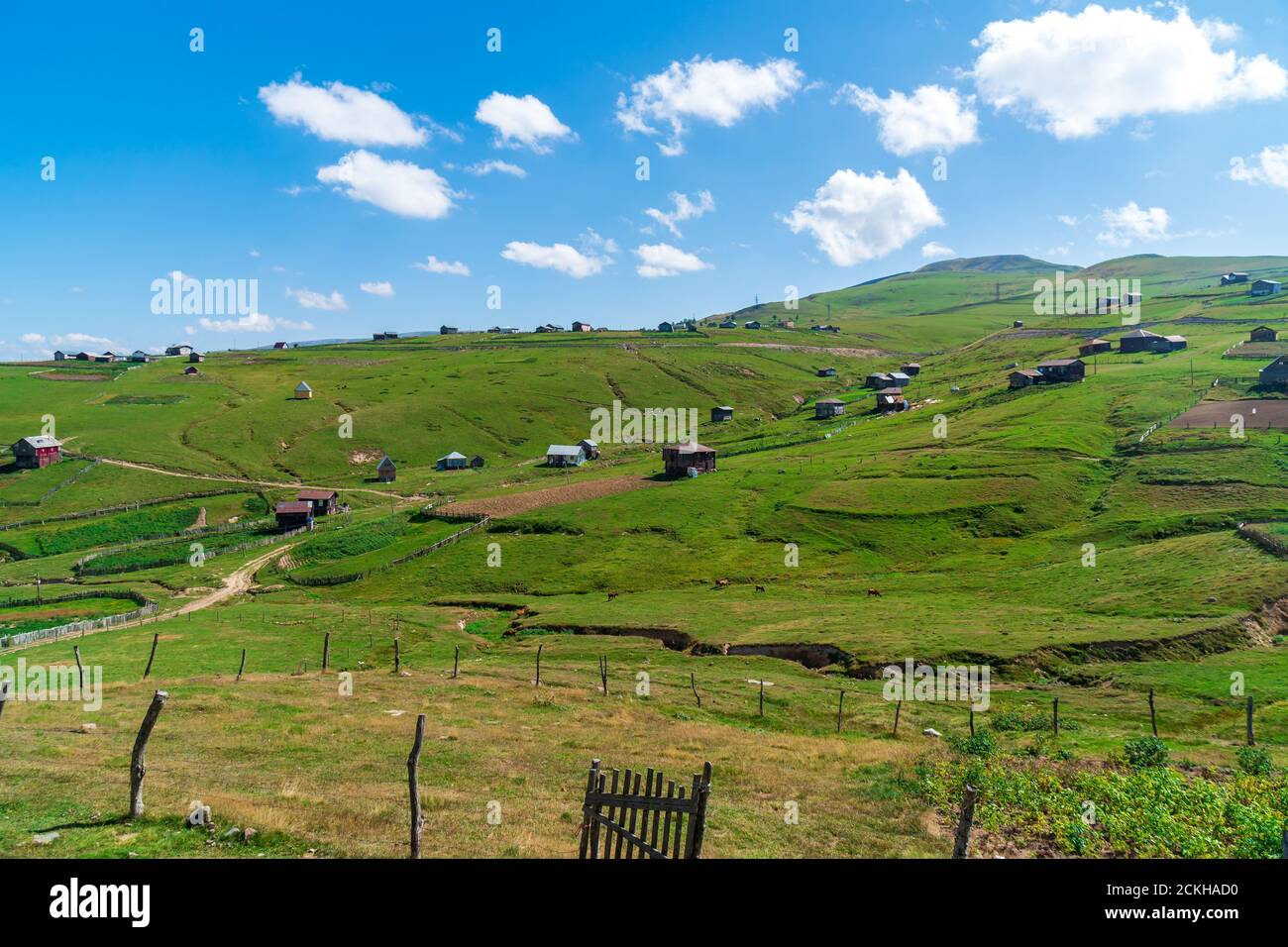 Beautiful mountain landscape in Ajara, Village in beautiful valley ...