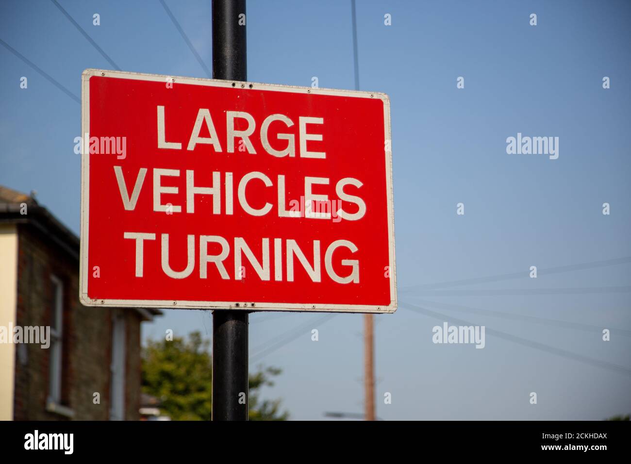 Large vehicles turning sign hi-res stock photography and images - Alamy