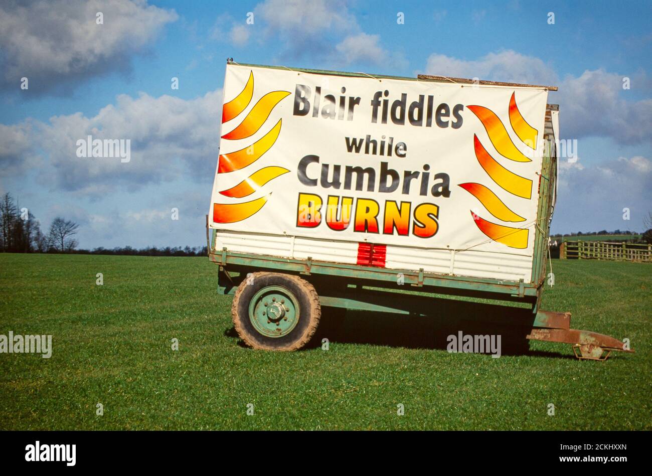 A farm banner during the 2001 Foot and Mouth disease outbreak in ...