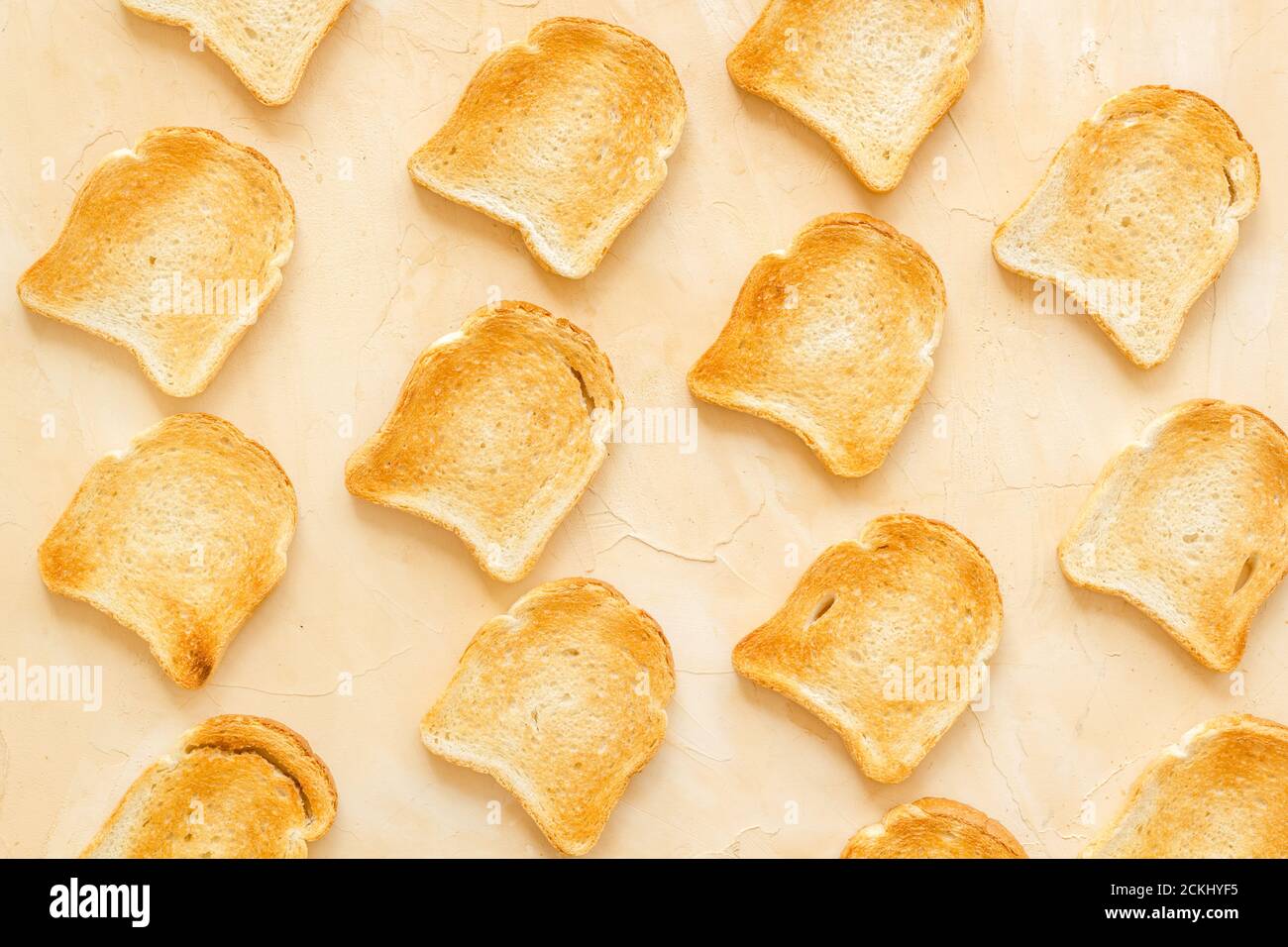 Pattern of toast bread slices. Layout of food, overhead view Stock ...