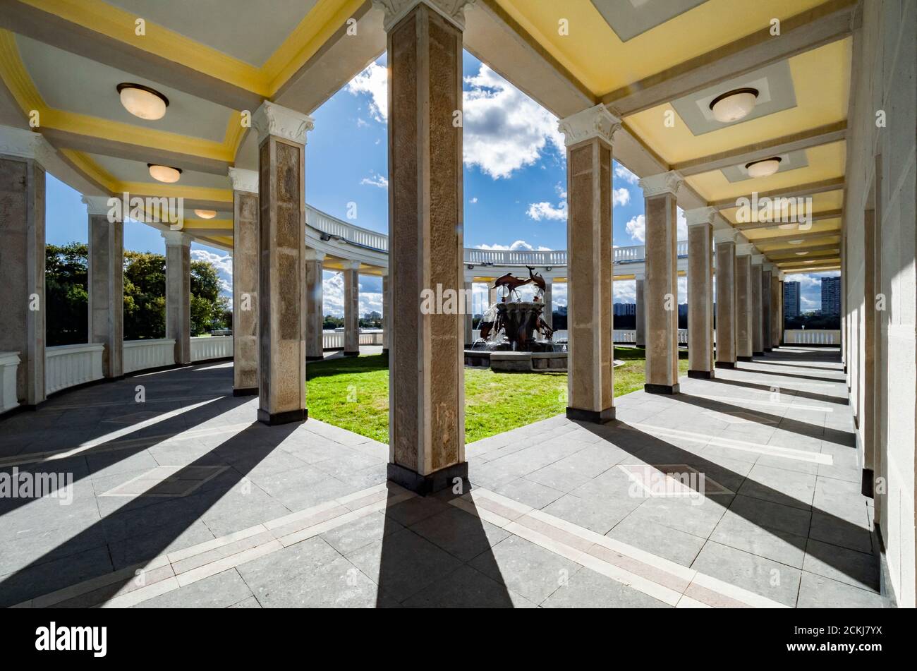 Russia, Moscow. A view of Moscow's North River Terminal opened after ...