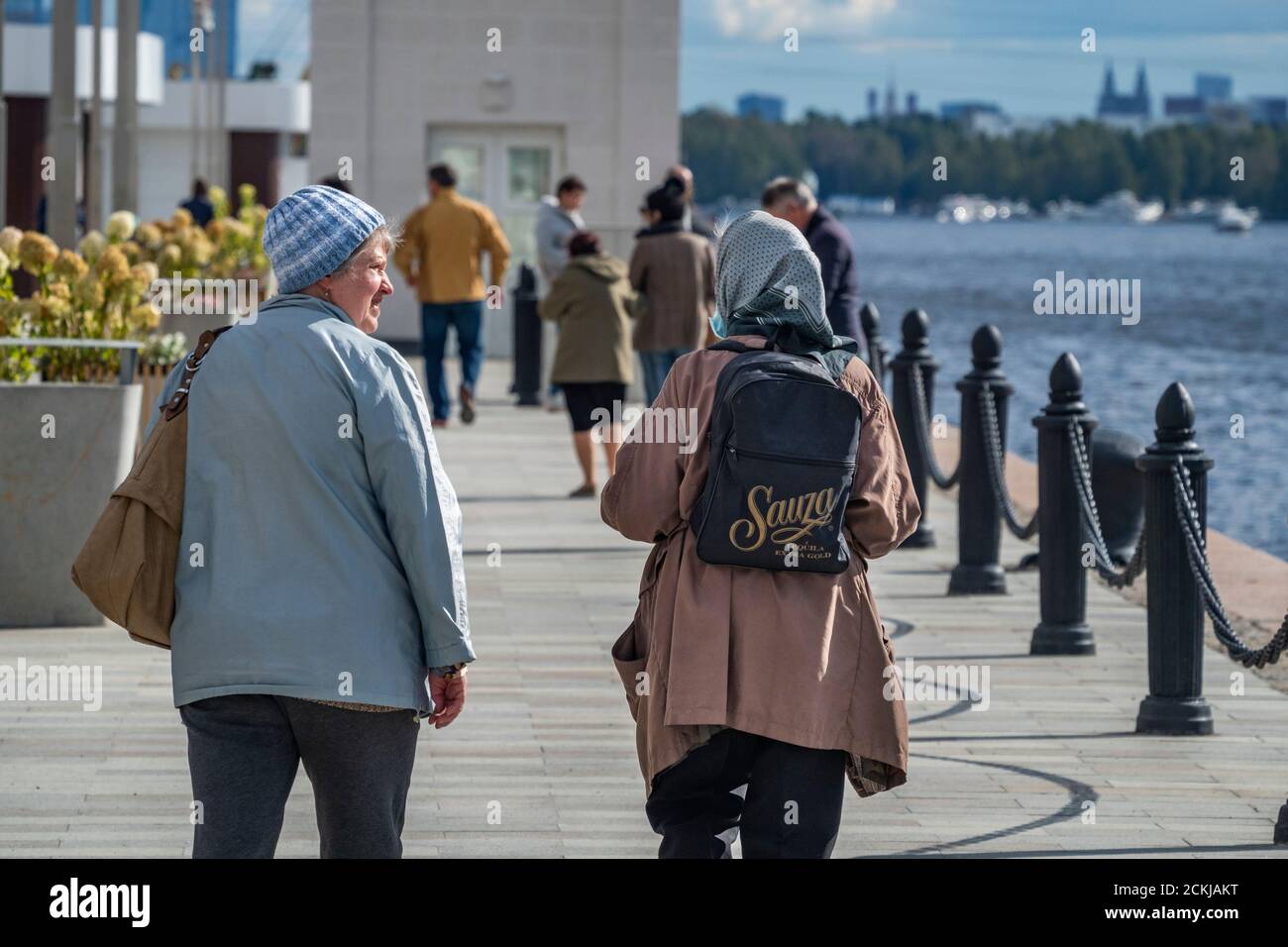 Russia, Moscow. A view of Moscow's North River Terminal opened after ...
